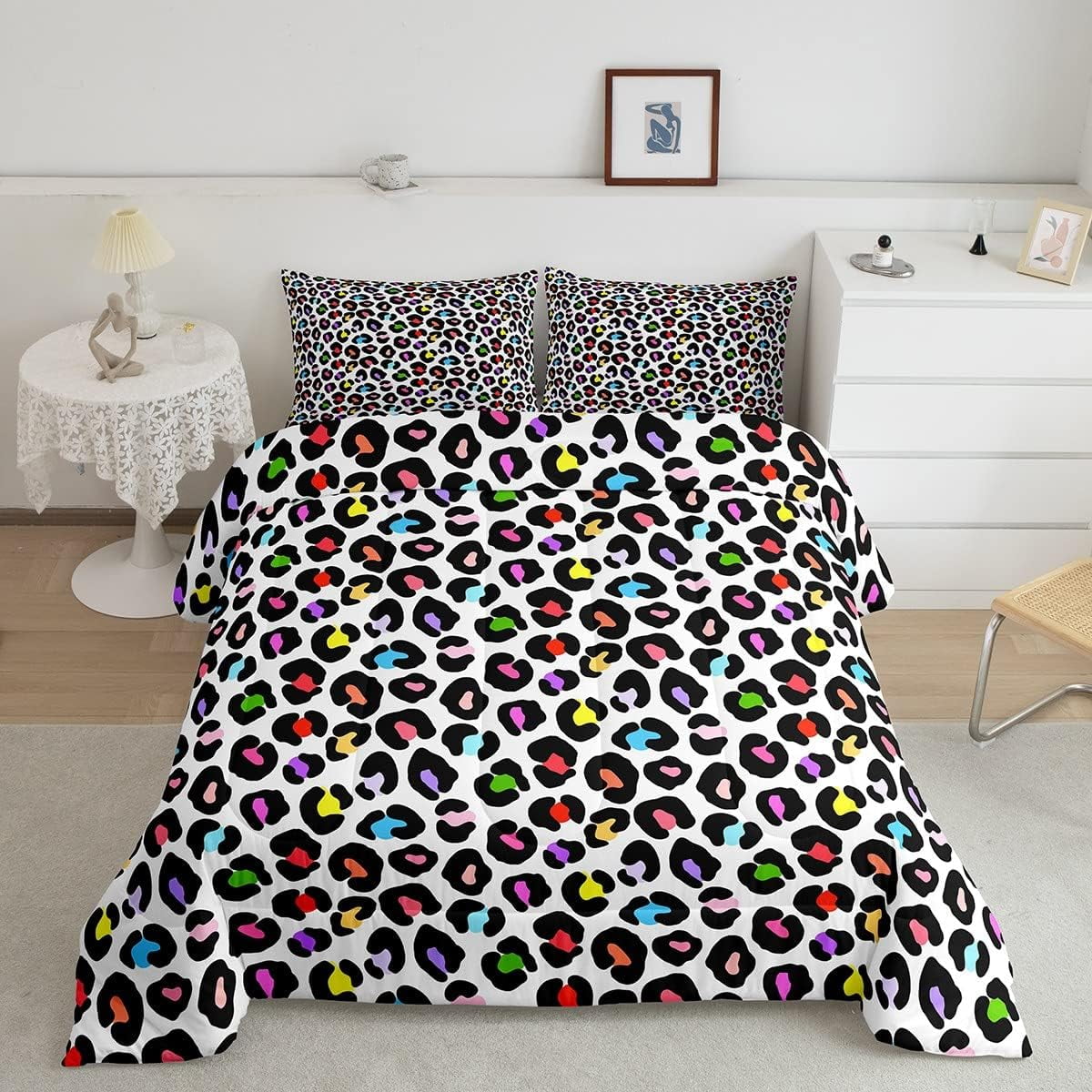 Girls Pink Comforter Set Twin Animal Print Bedding for Kids Teens ...