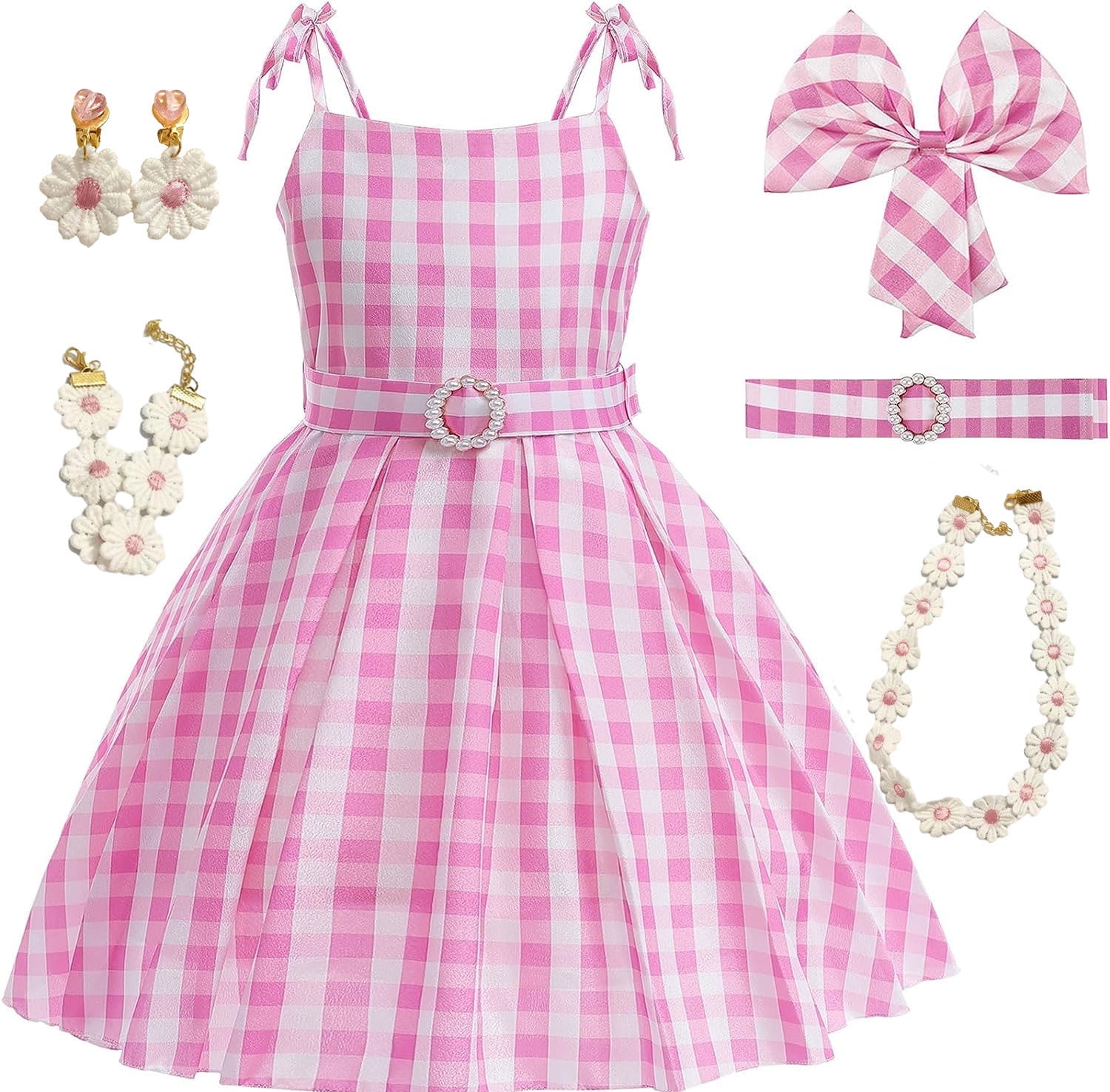 Girls Pink Costume Dress Movie Cosplays Outfits Kids Halloween Party ...