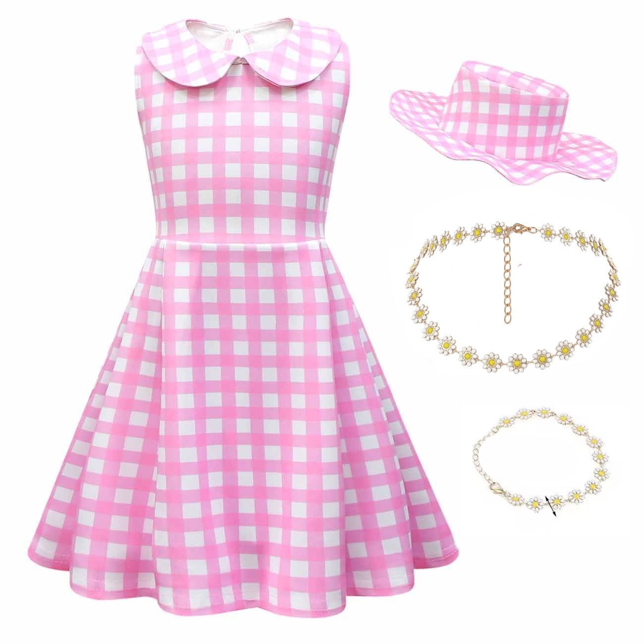 Girls Pink Costume Dress Movie Kids Halloween Party Cosplay Dress Up ...