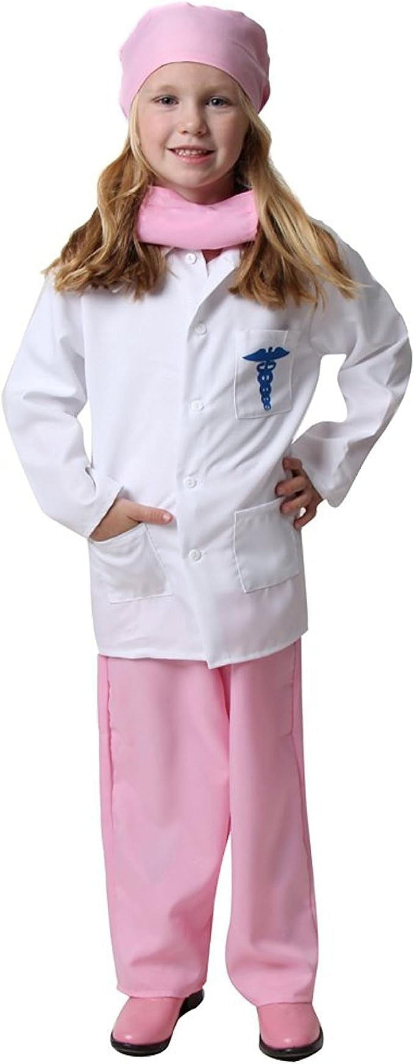 Girls Pink Doctor Costume for Kids - Size 6-8 | Kids Scrubs, Kids ...