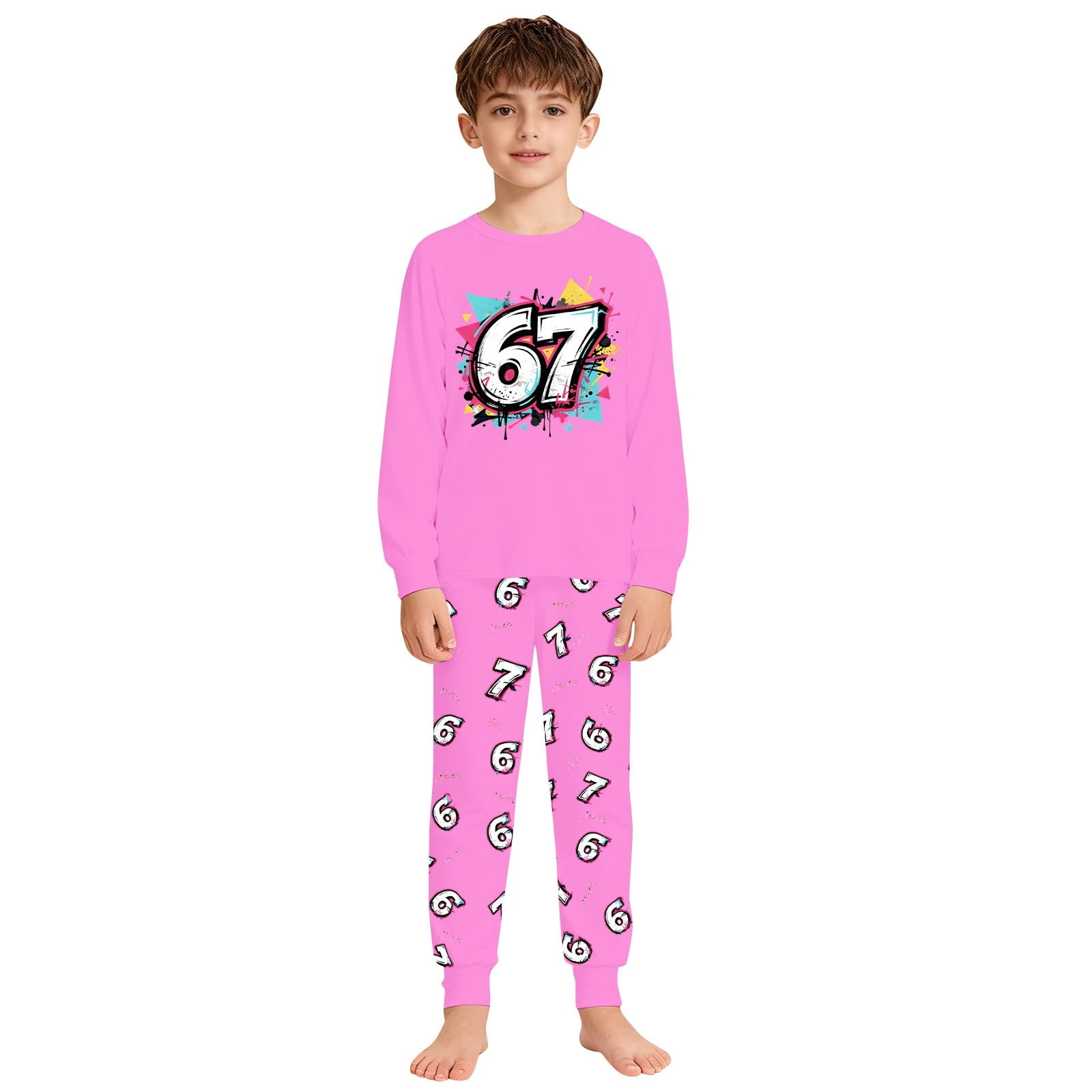 Girls Pjs Spring 67 Shirts and Pants Outfit Set for Kids Six Seven 6 7 ...