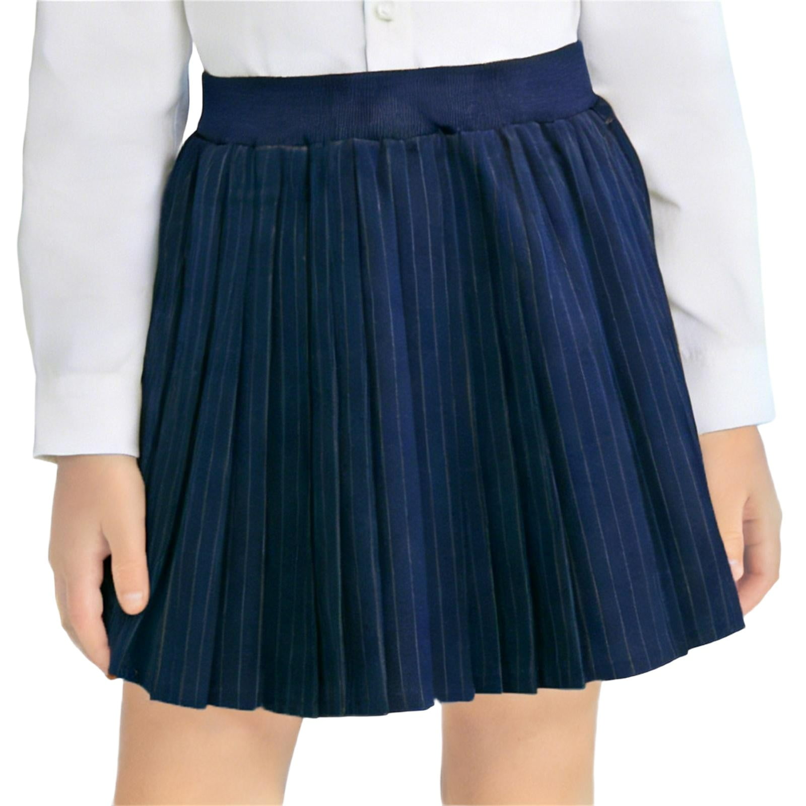 Girls Plaid Pleated Mini Skirt Elastic High Waist School Uniform Skirts ...