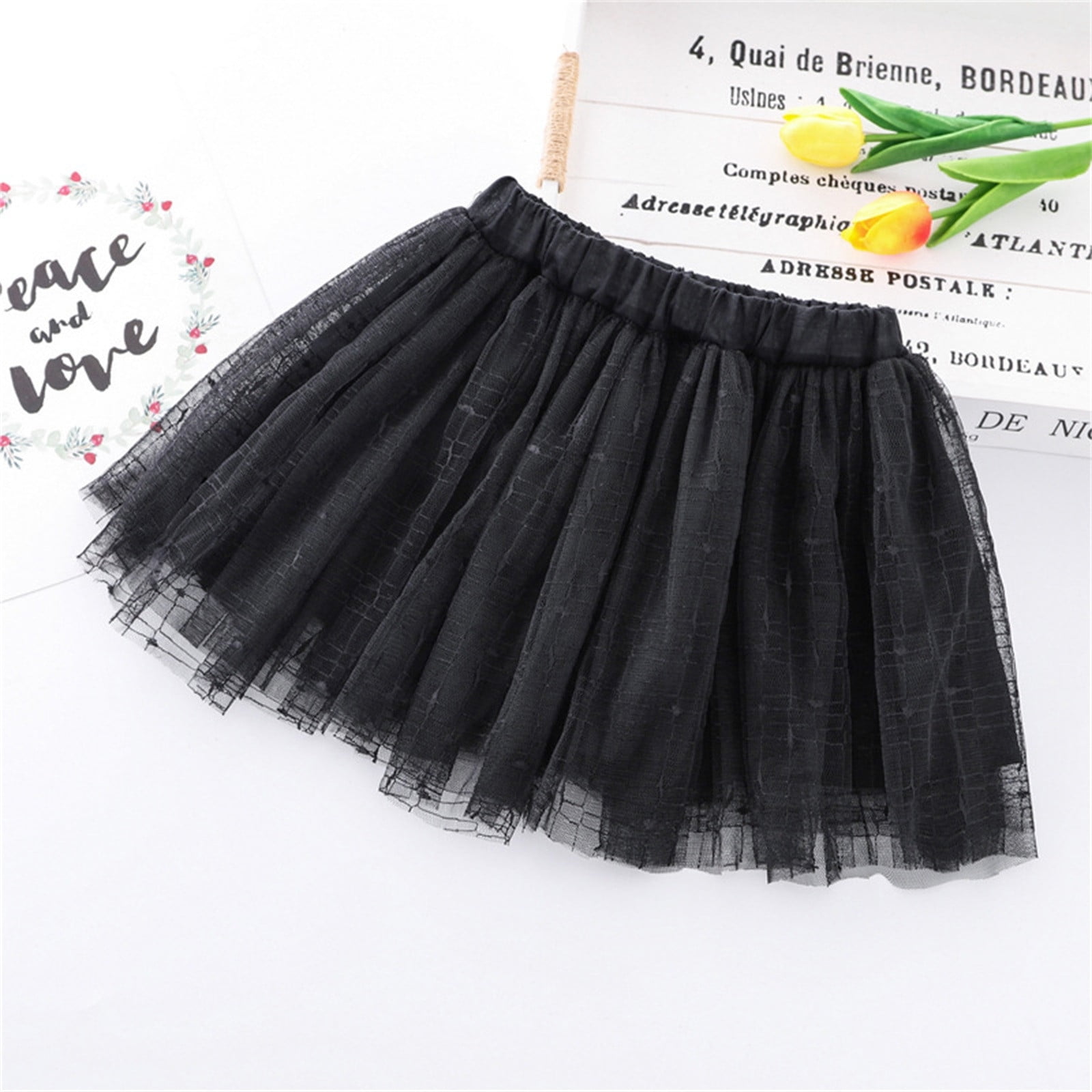 Girls Plaid Tulle Tutu Skirt – Carnival Festive Embroidery Skirt Casual ...