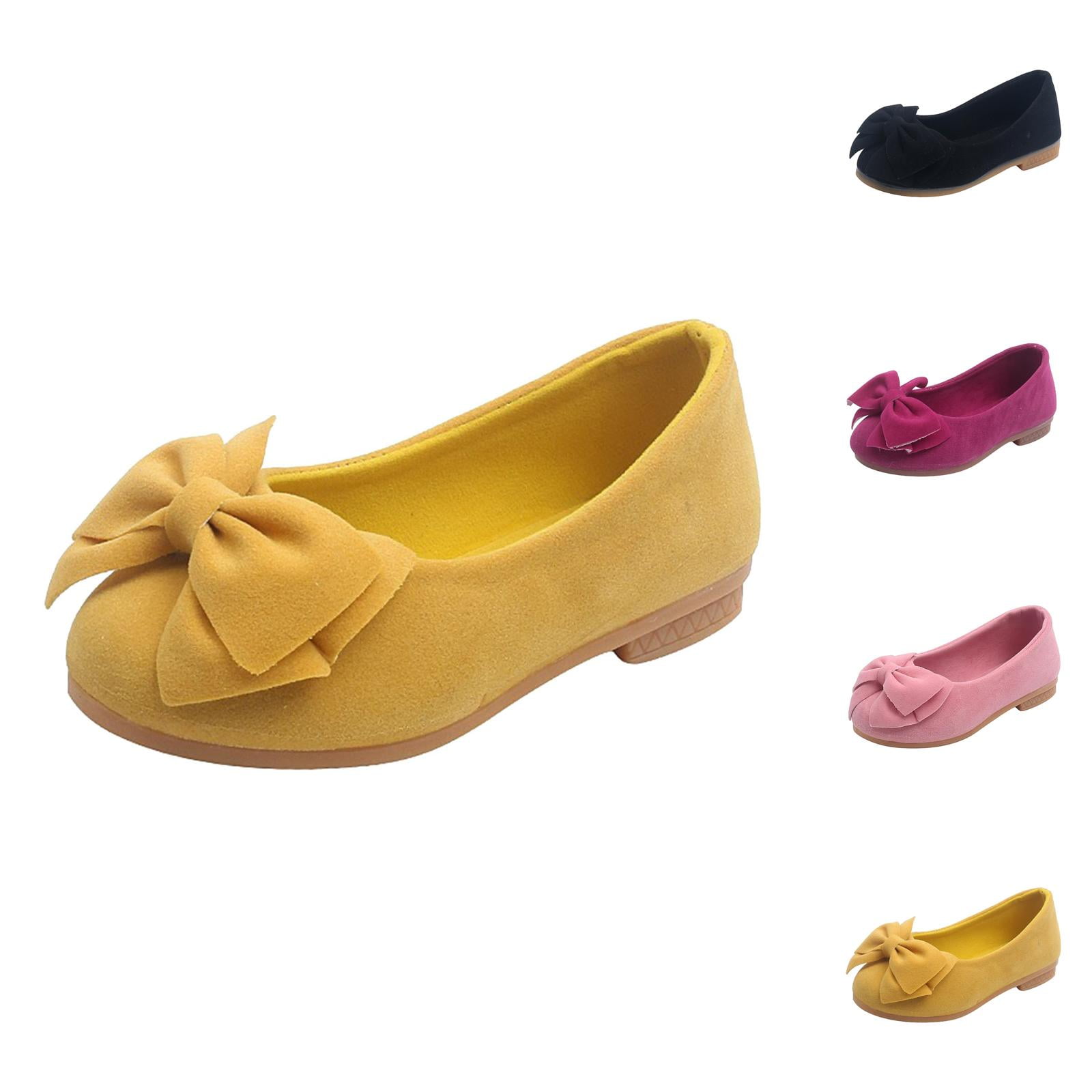 Girls Plain Color Bowknot Mary Jane Dress Shoes - Walmart.com