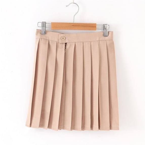 Girls' Pleated A-Line Skirt Solid Color Short Skirt Soft Breathable ...