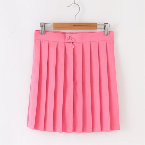 Girls' Pleated A-Line Skirt Solid Color Short Skirt Soft Breathable ...