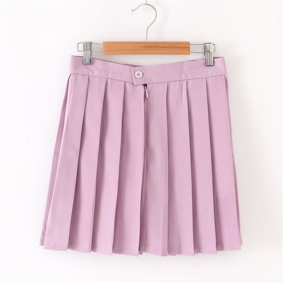 Girls' Pleated A-Line Skirt Solid Color Short Skirt Soft Breathable ...