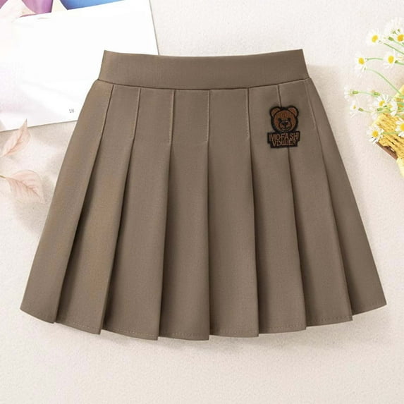 Girls' Pleated Skirt Fashion College Style Girls' Half Body Skirt Solid ...