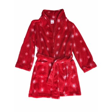 Just Love Girls' Plush Velour Robe - Cozy Buffalo Plaid Bathrobe for ...