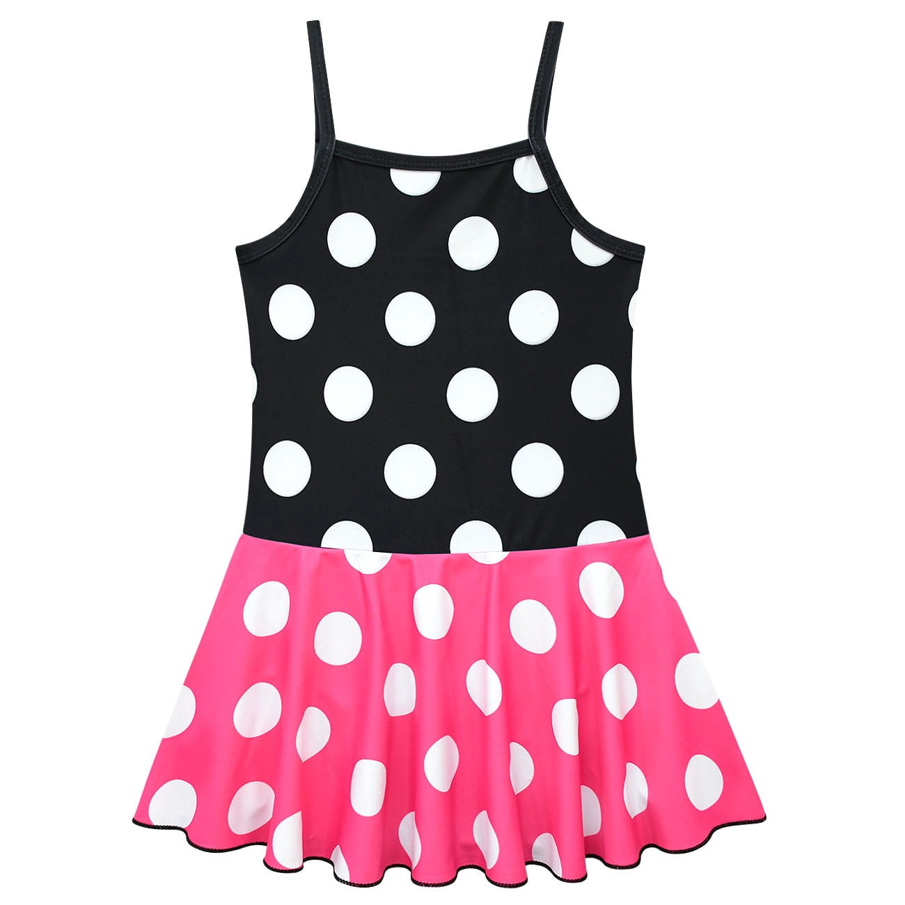 Girls Polka Dots Printed Swimsuit, One Piece Swimsuit for Girls Bathing ...