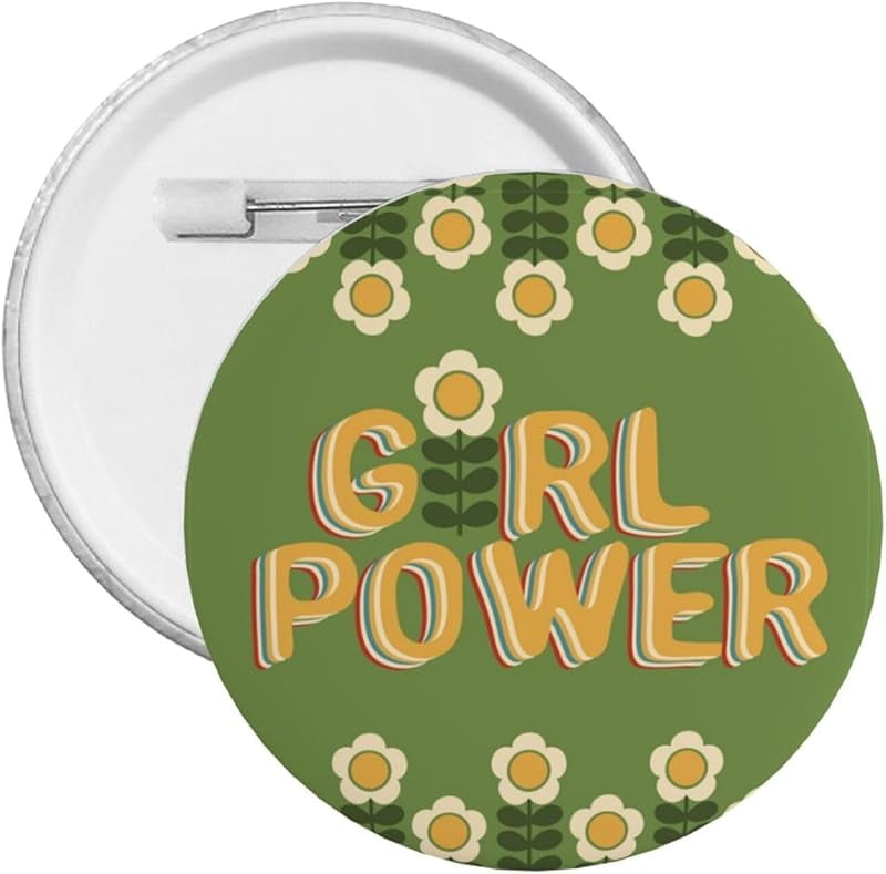 Girls Power Flowers Women'S Equality Day 2024 Pins Buttons Round Badges ...