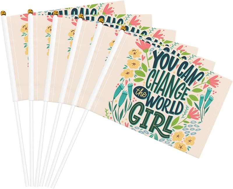 Girls Power Flowers Women'S Equality Day 2024 Small Flags Mini Hand ...