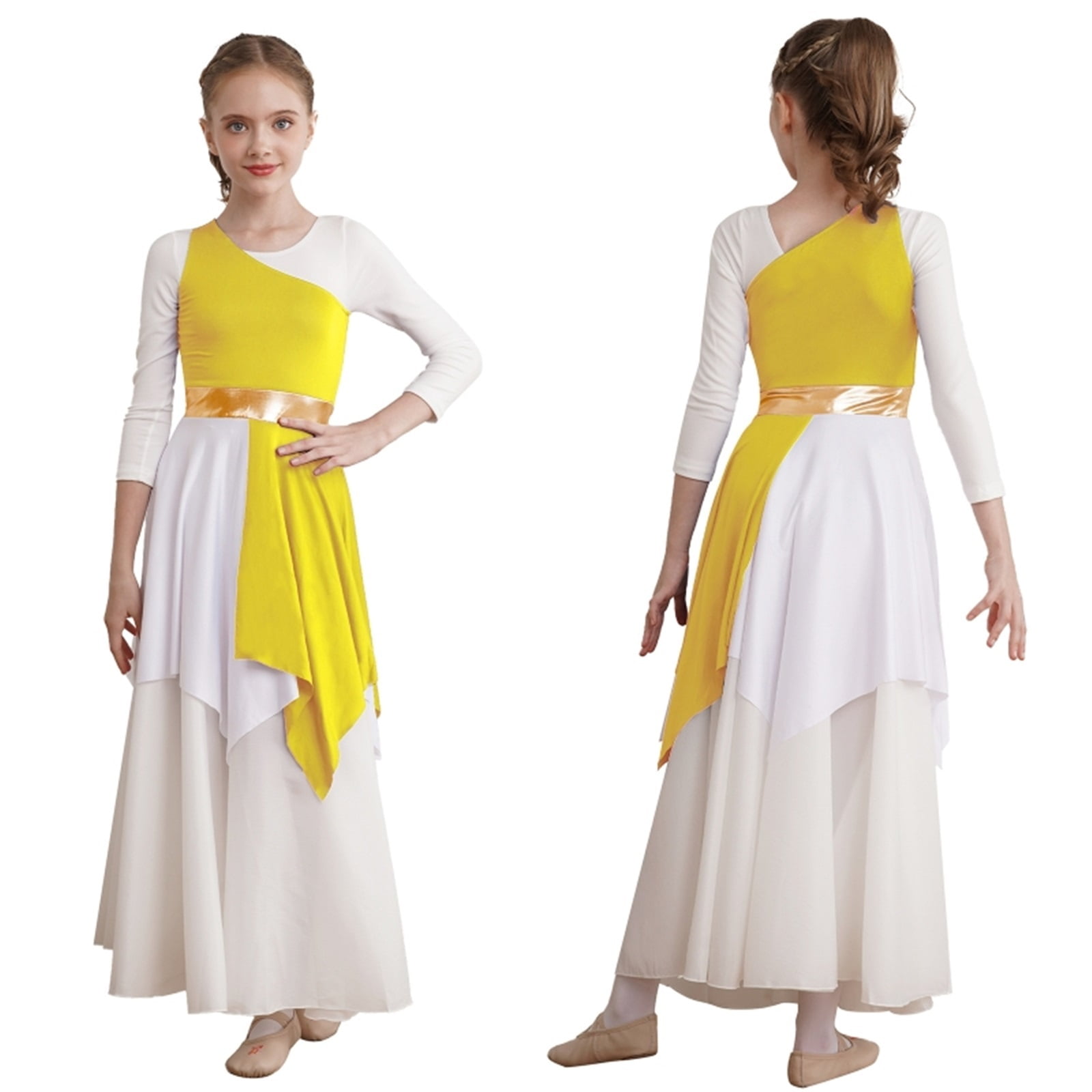 Girls Praise Lyrical Dance Dress Training Dancewear Contemporary Dance ...