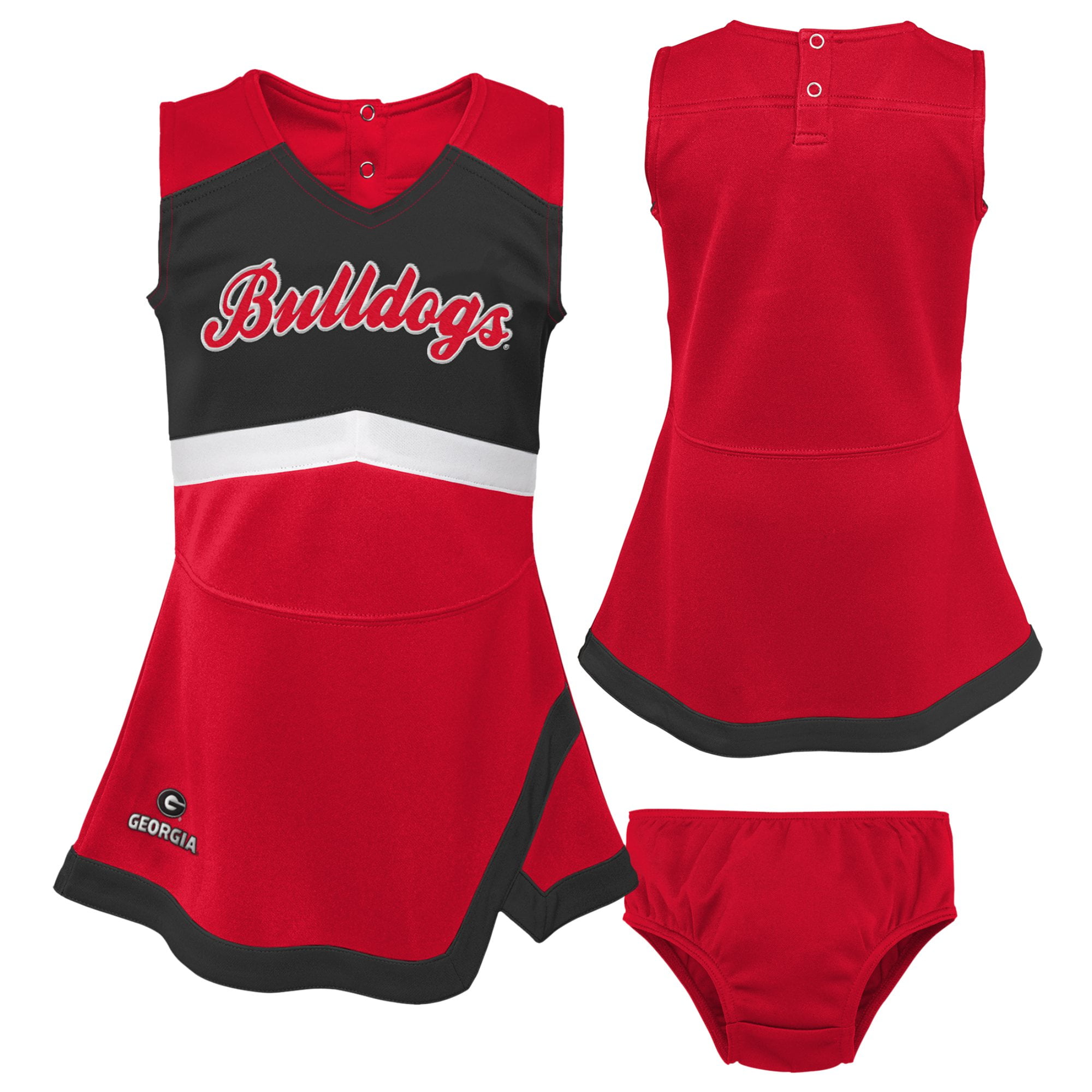 Girls Preschool Red/Black Georgia Bulldogs Two-Piece Cheer Captain ...