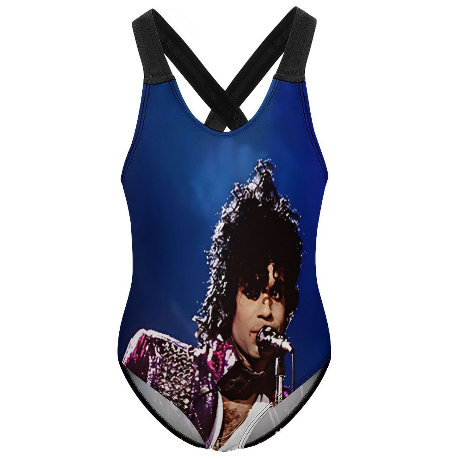 Girls Prin-ce Purple Ra-iN One Piece Swimsuits Bathing Suits Cross Back ...