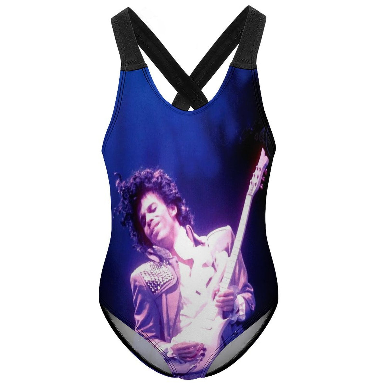 Girls Prin-ce Purple Ra-iN One Piece Swimsuits Bathing Suits Cross Back ...