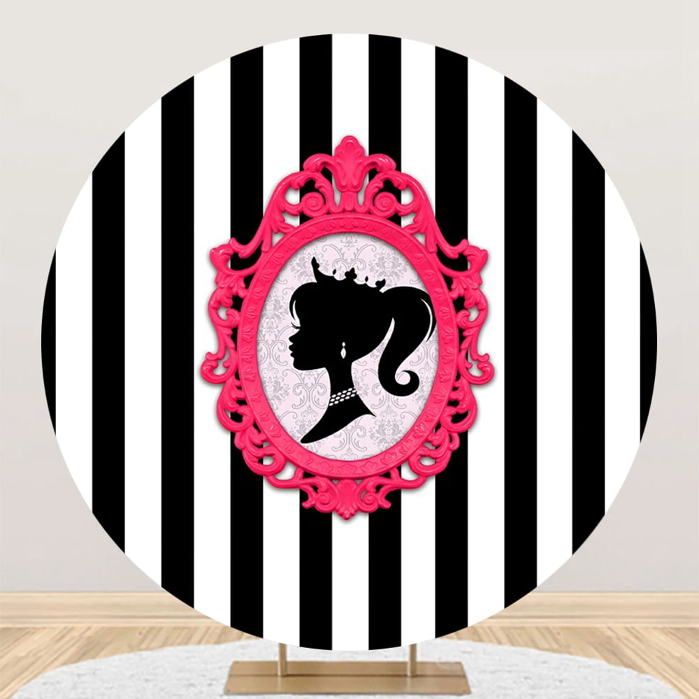 Girls Princess Birthday Round Backdrop Cover Pink Castle Flower ...