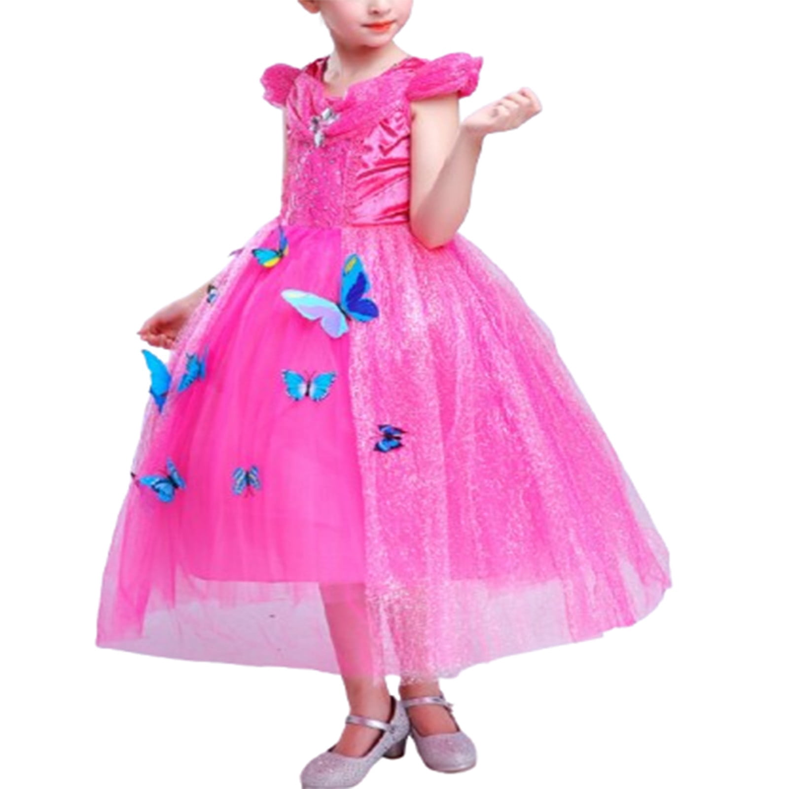 Girls Princess Butterfly Lace Dress - Carnival Princess Dress up ...
