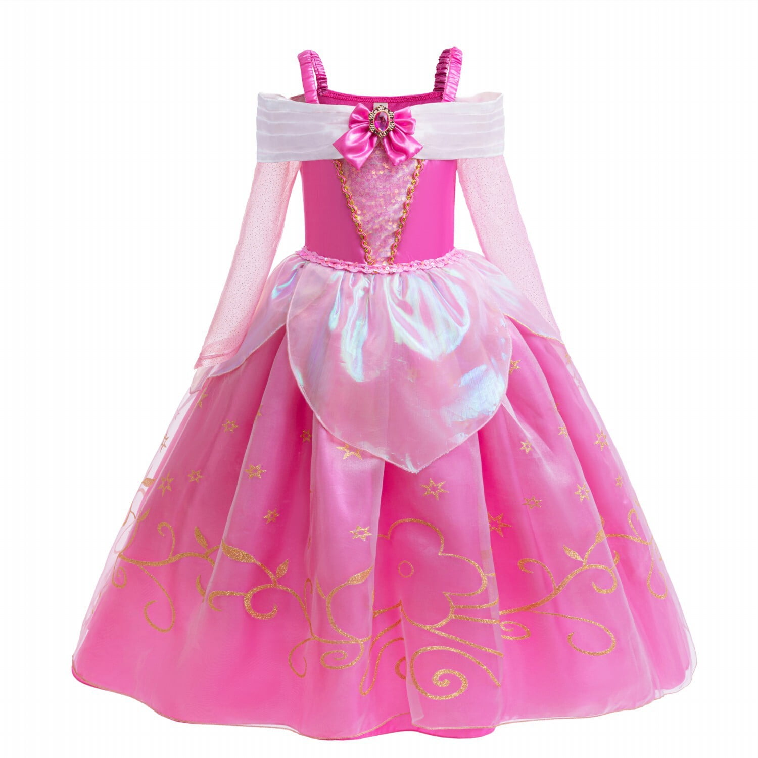 Girls Princess Costume Dresses Pink Princess Dress Up Clothes for ...