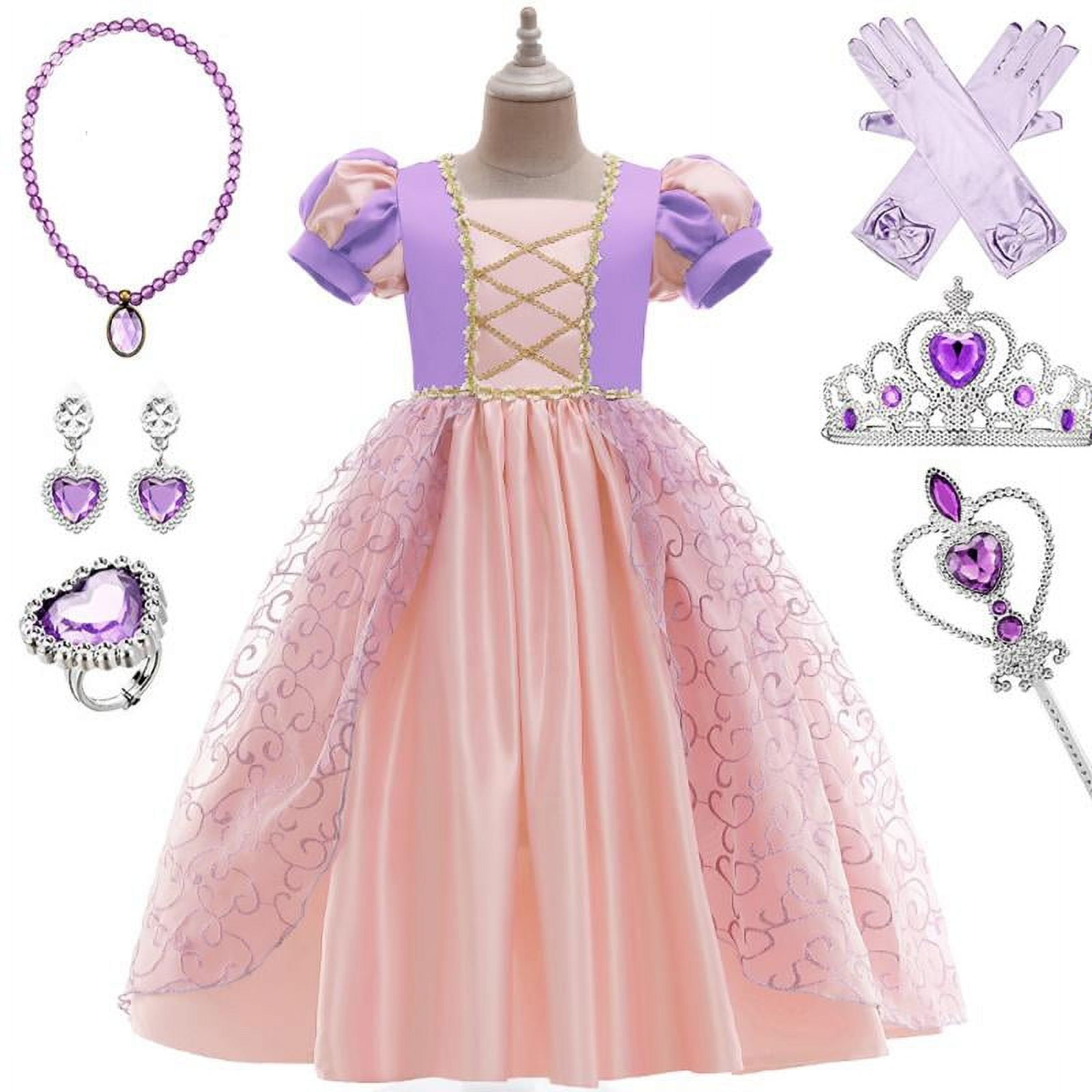 Girls Princess Costume Halloween Cosplay Dress Party Wear with ...
