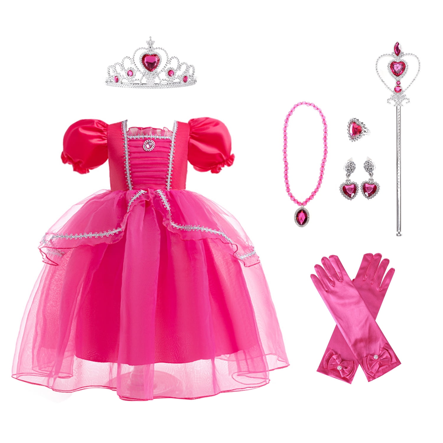 Girls Princess Costume Peach Princess Dresses for Little Girls Fancy ...