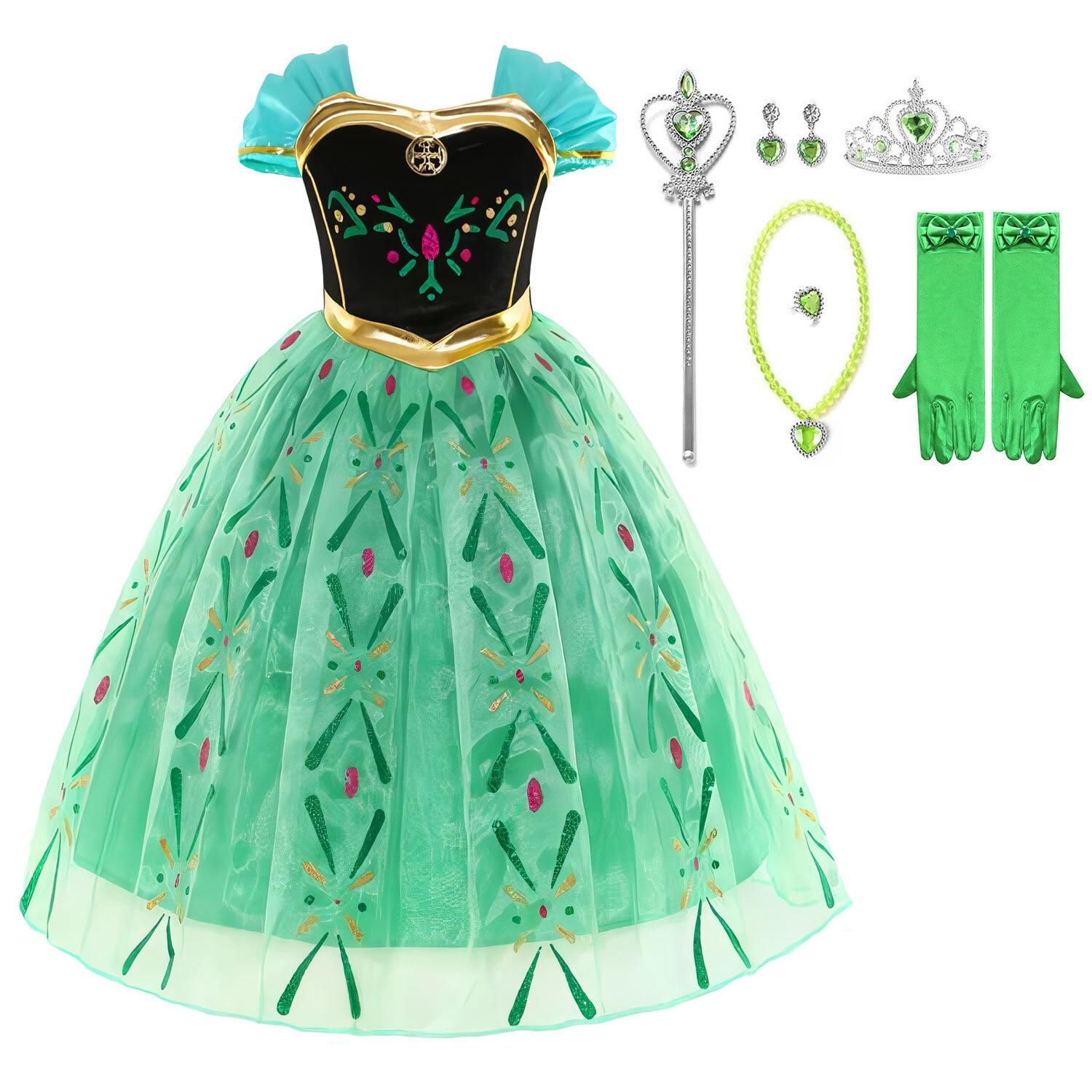 Girls Princess Costume Snow Party Halloween Cosplay Fancy Dress ...