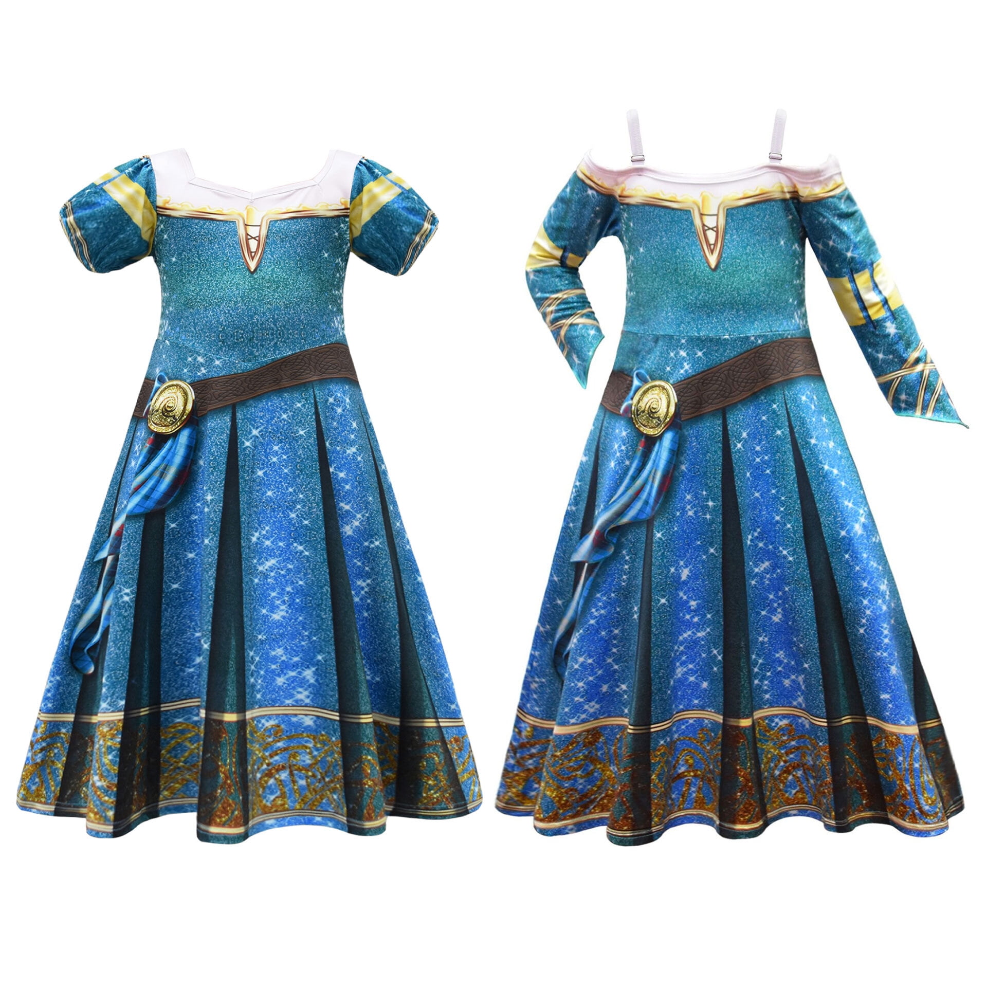 Girls Princess Dress Merida Costume Birthday Party Hallowen Cosplay ...
