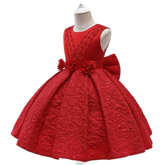 Girls Princess Dress: Satin Lace A-Line Party Gown, Tulle Ruffle ...