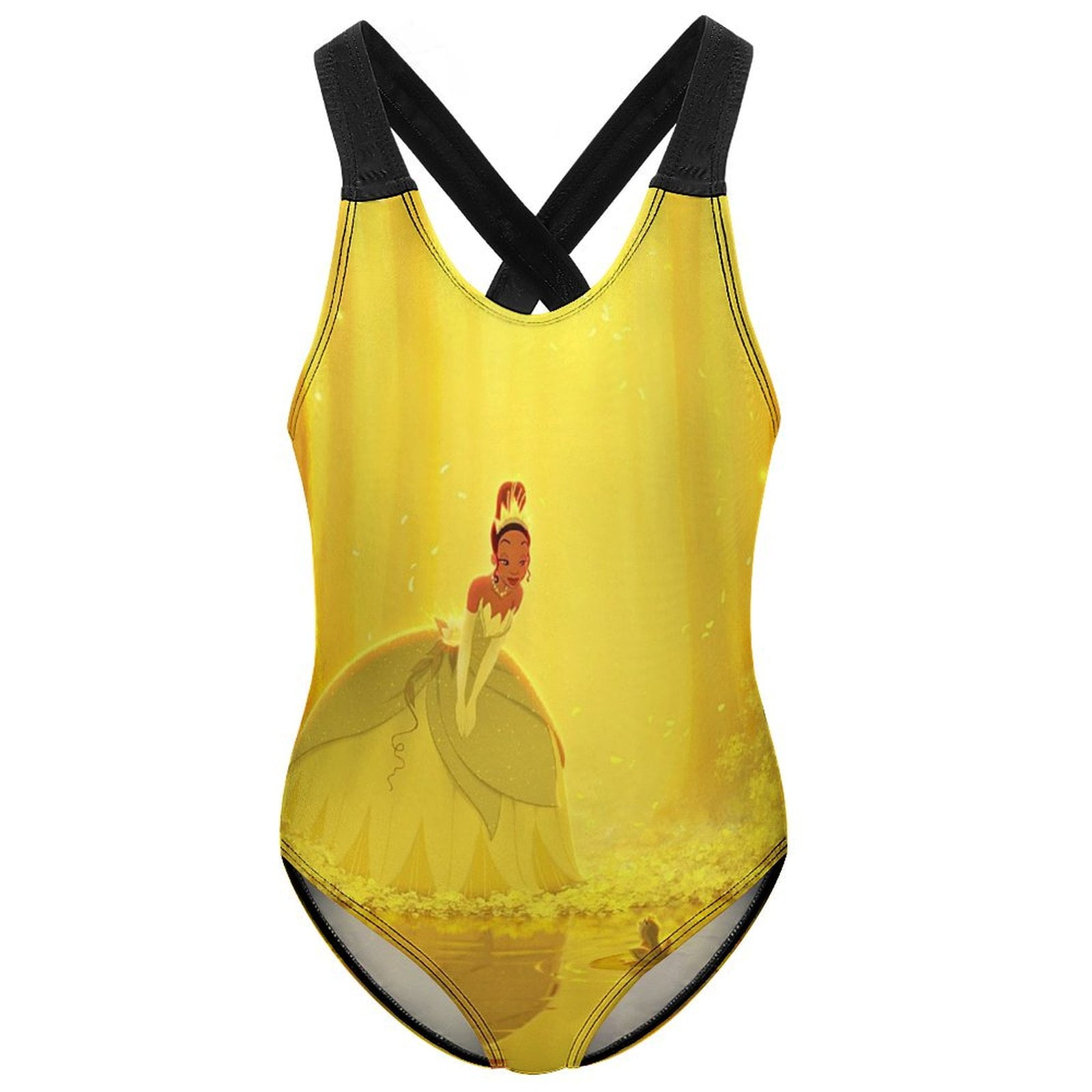 Girls Princess Fro-g One Piece Swimsuits Bathing Suits Cross Back ...