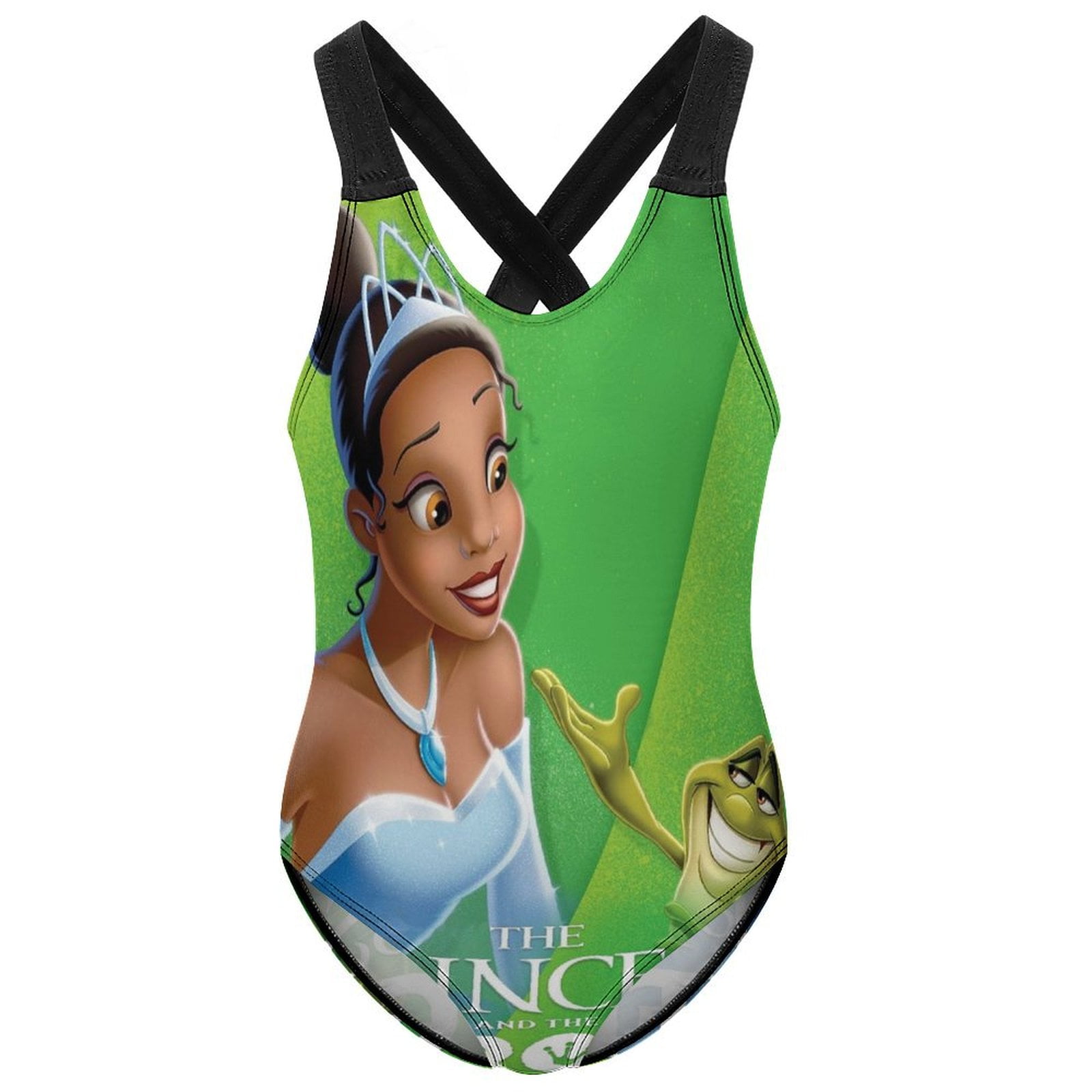 Girls Princess Fro-g One Piece Swimsuits Bathing Suits Cross Back ...