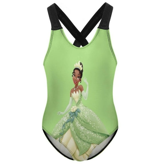 Girls Princess Fro-g One Piece Swimsuits Bathing Suits Cross Back ...