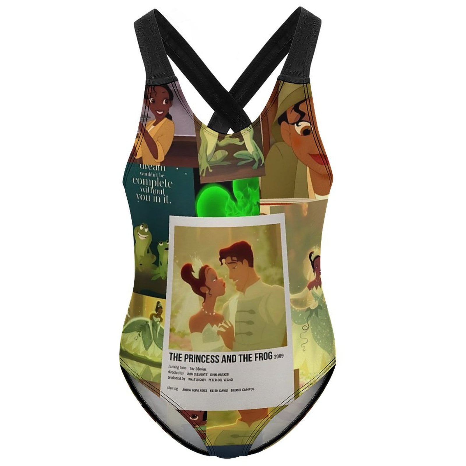 Girls Princess Fro-g One Piece Swimsuits Bathing Suits Cross Back ...