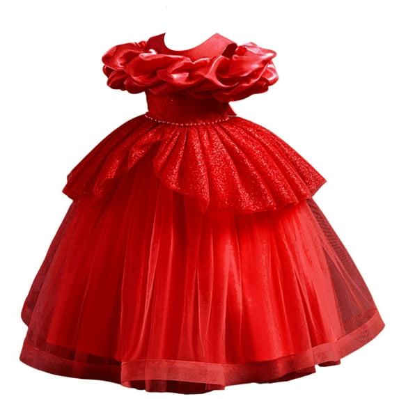 Girls Princess Gown Performance Girls Formal Dress with Layered Tulle ...