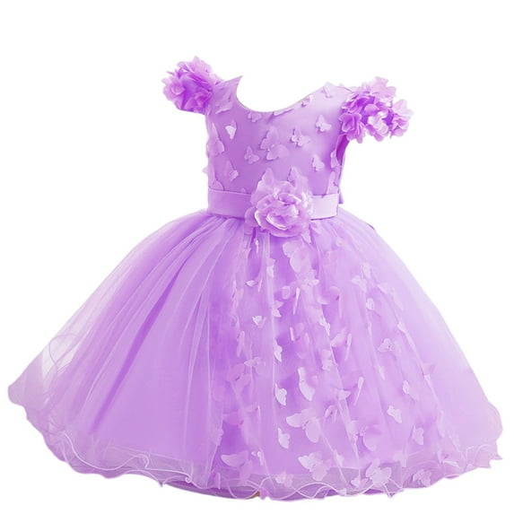 Girls Princess Gown Performance Kids Girls Tulle Dress with 3D Floral ...