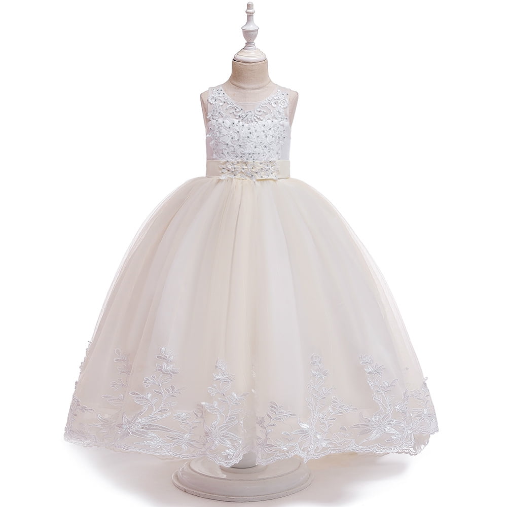 Girls Princess Lilac Pageant Long Dress Kids Tulle Prom Ball Gowns ...