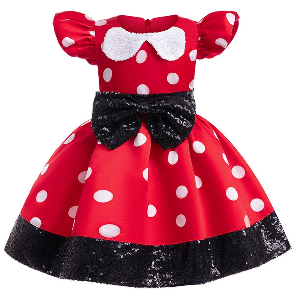 Girls Princess Mini Mouse Costume Toddler Birthday Party Fancy Dress Up ...