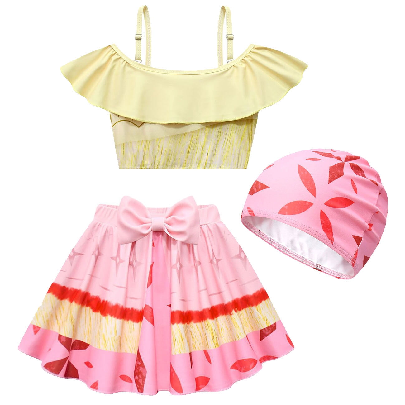 Girls Princess Ocean Adventure Swimsuit with Swimming Cap Outfit ...