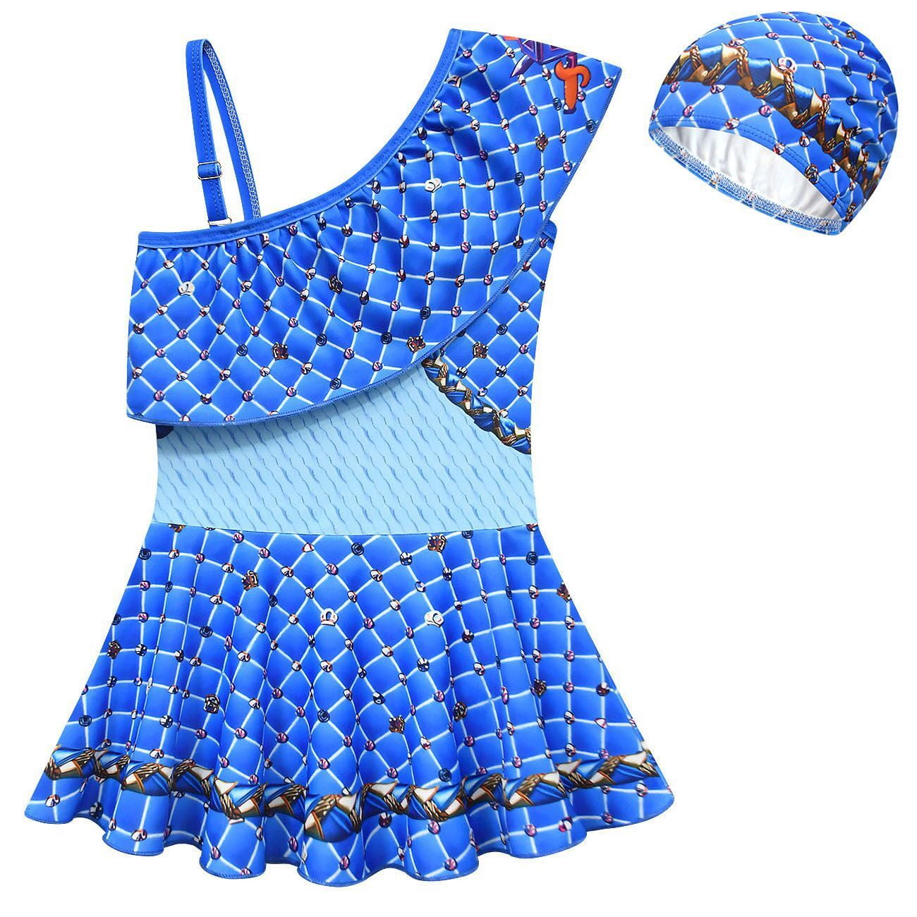 Girls Princess One Piece Ruffle Swimsuit Kids Bikini Set Swimwear Dress ...