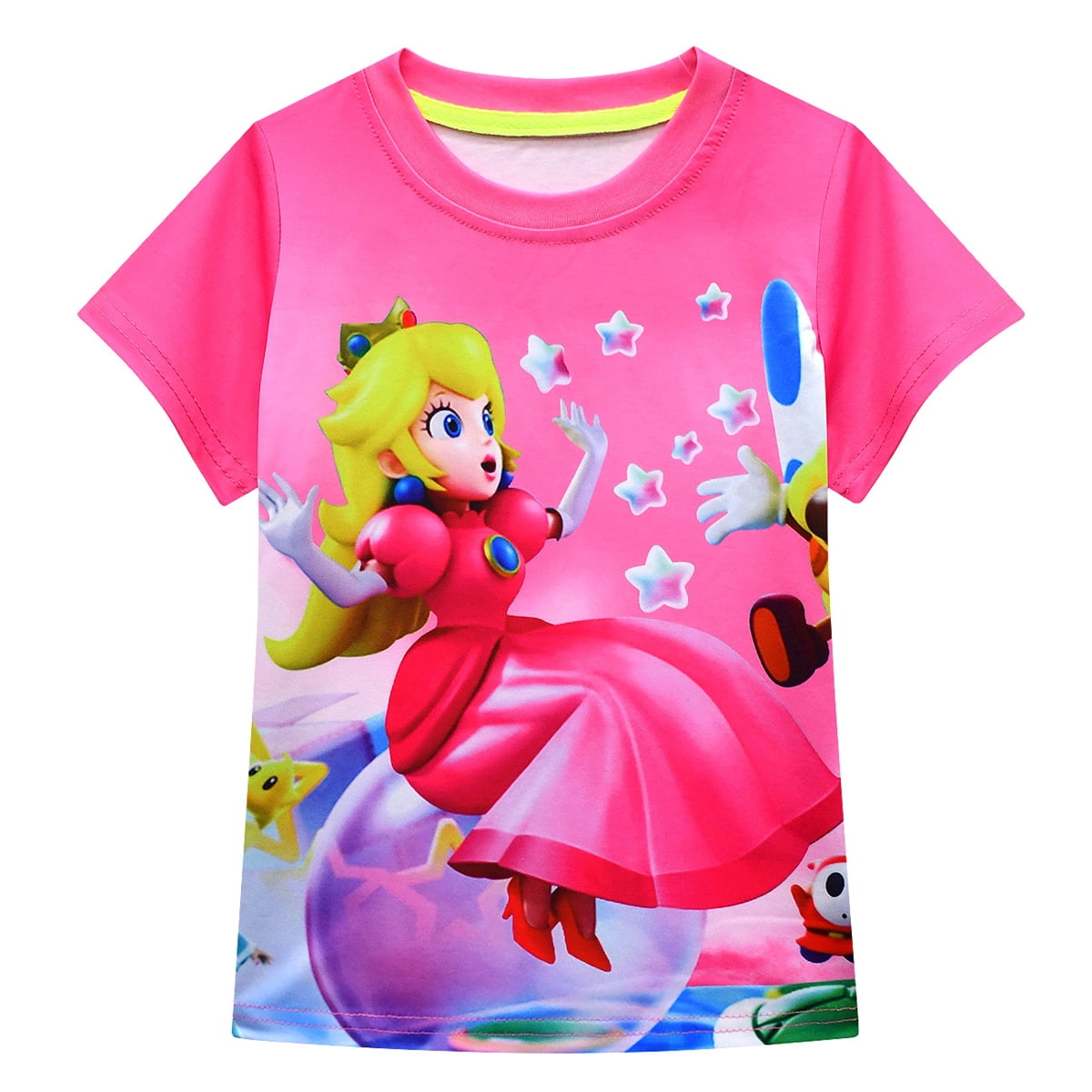Girls Princess Peach Game Movie Cartoon Graphics Casual T-Shirts Summer ...