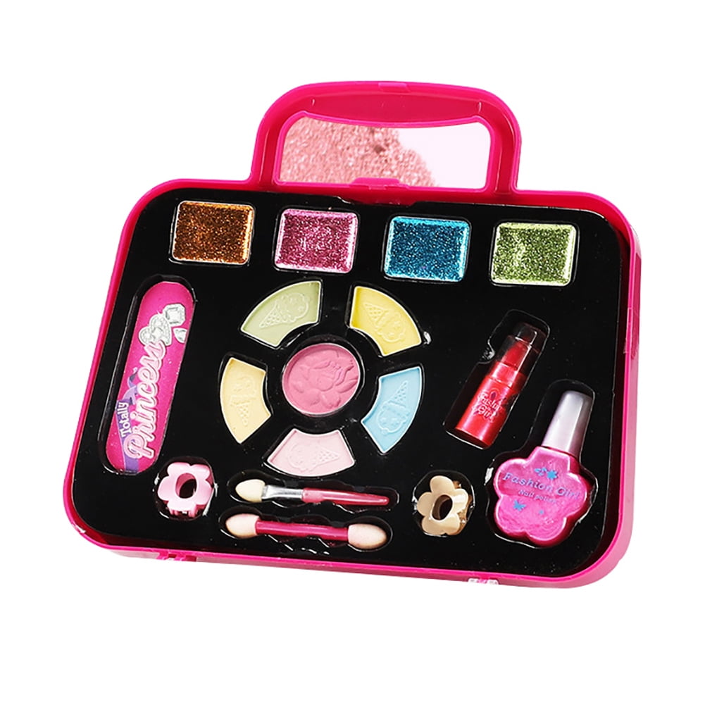 Girls Princess Pretend Play Makeup Box Set Kids Non-Toxic Cosmetics ...