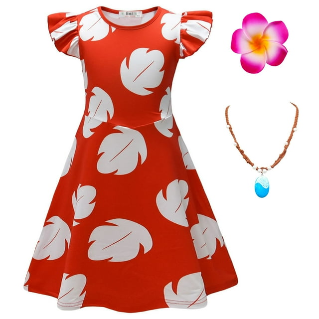 Girls Princess Red Leaf Dress,Birthday Outfit Party Cosplay Costume ...