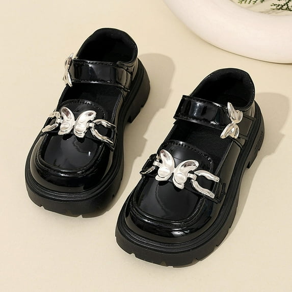 Girls' Princess Shoes Leather Butterfly Children's Shoes Soft Soled ...