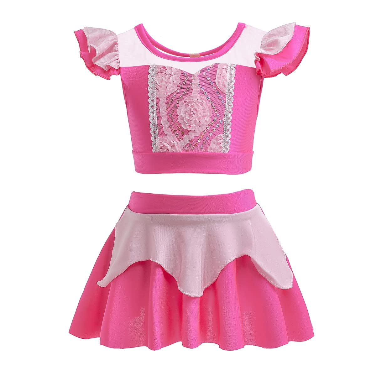 Girls Princess Swimwear Two-Piece Tankini Set Bathing Suits Outdoors ...