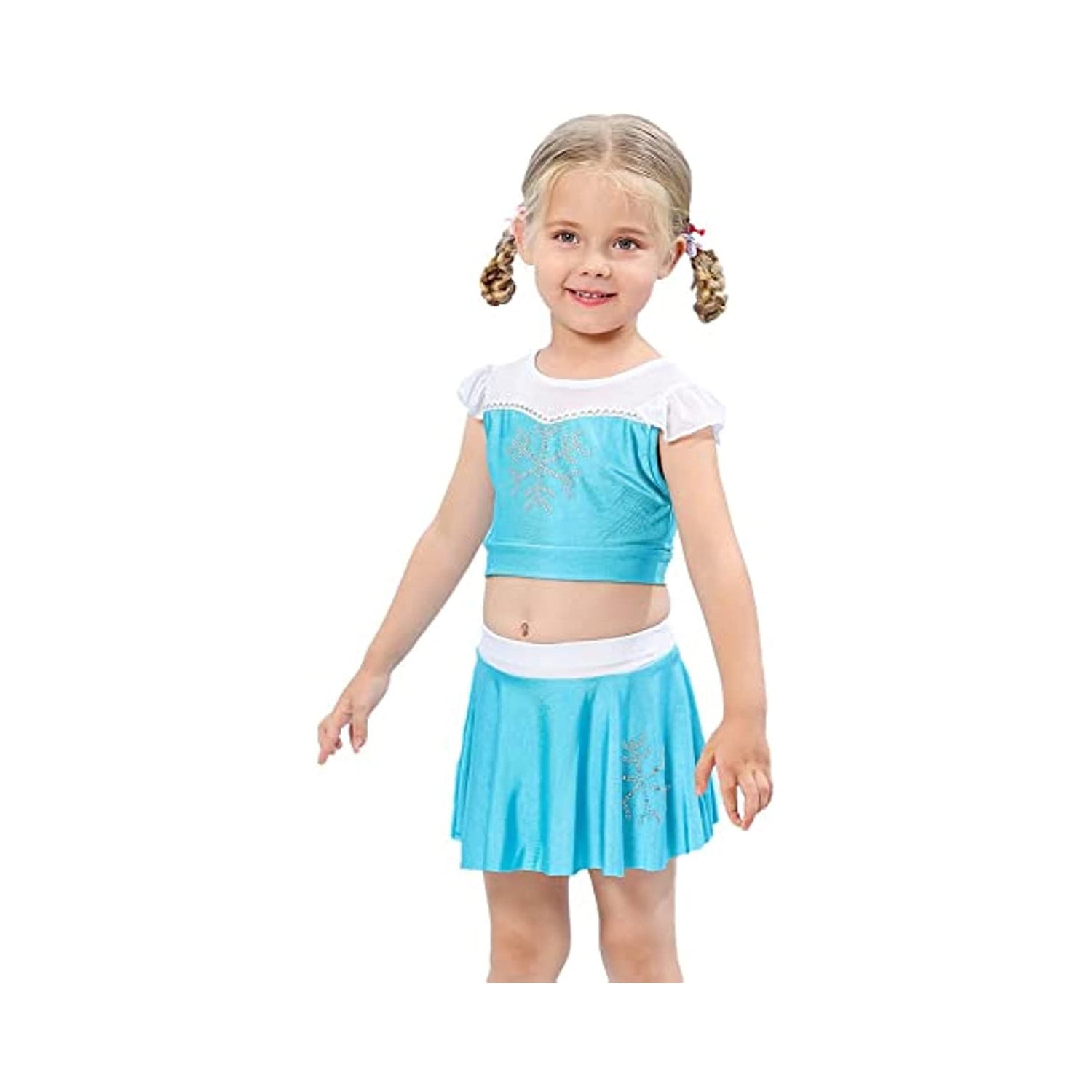 Girls Princess Two Piece Swimsuit Elsa Ruffle Bathing Bikini Suit ...