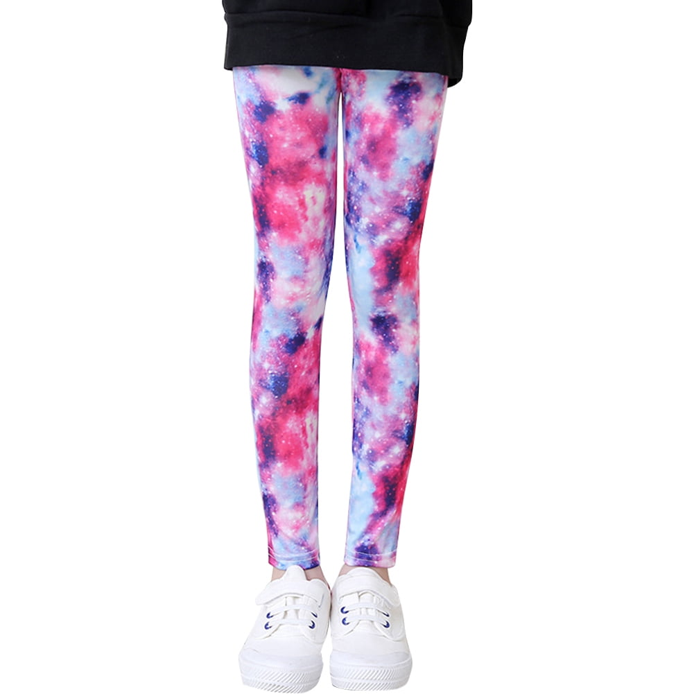 Girls Printed Leggings Yoga Pants Toddlers Kids Active Stretch Leggings ...