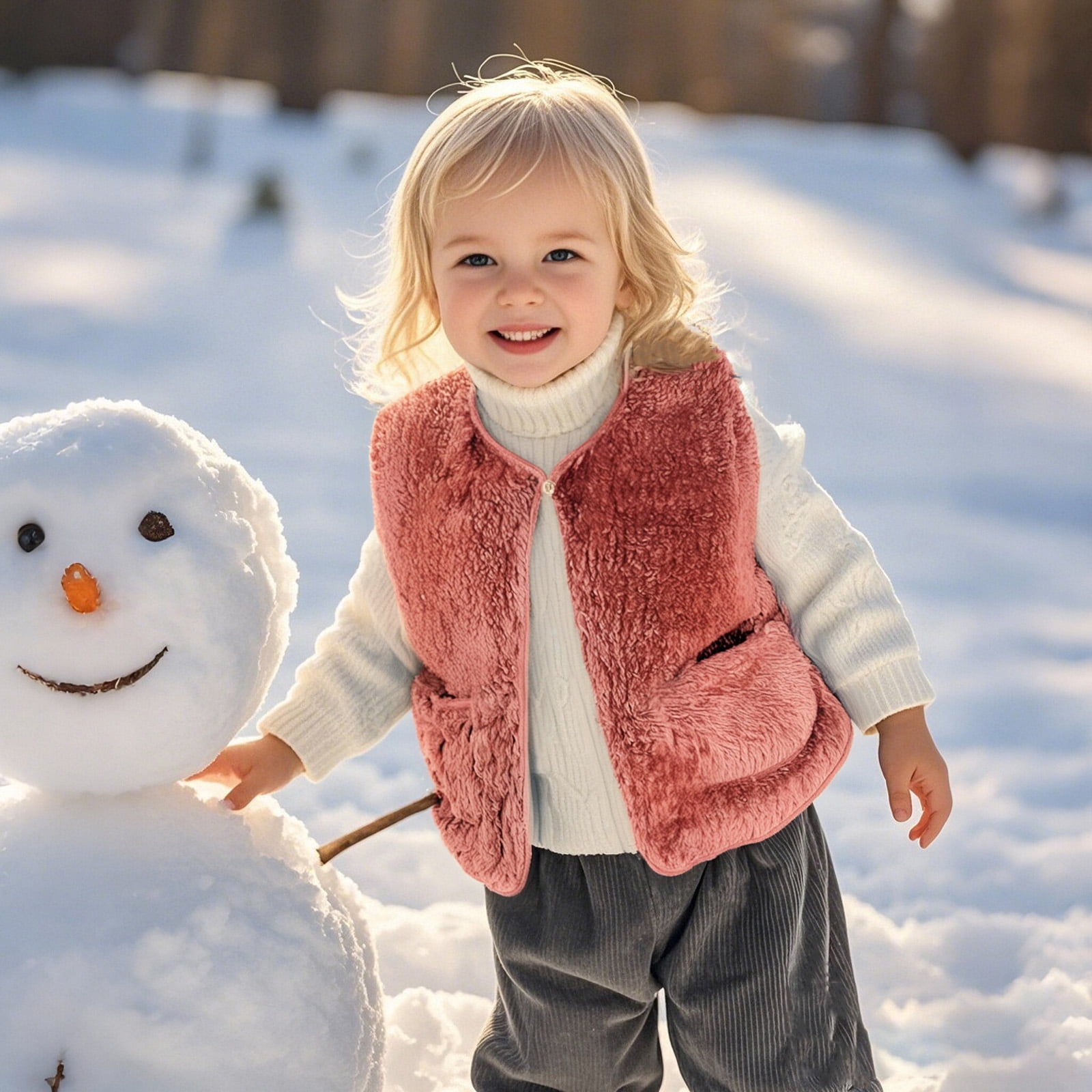 Girls Puffer Vest Button Pink Vests Lightweight Jacket Vest 2T ...