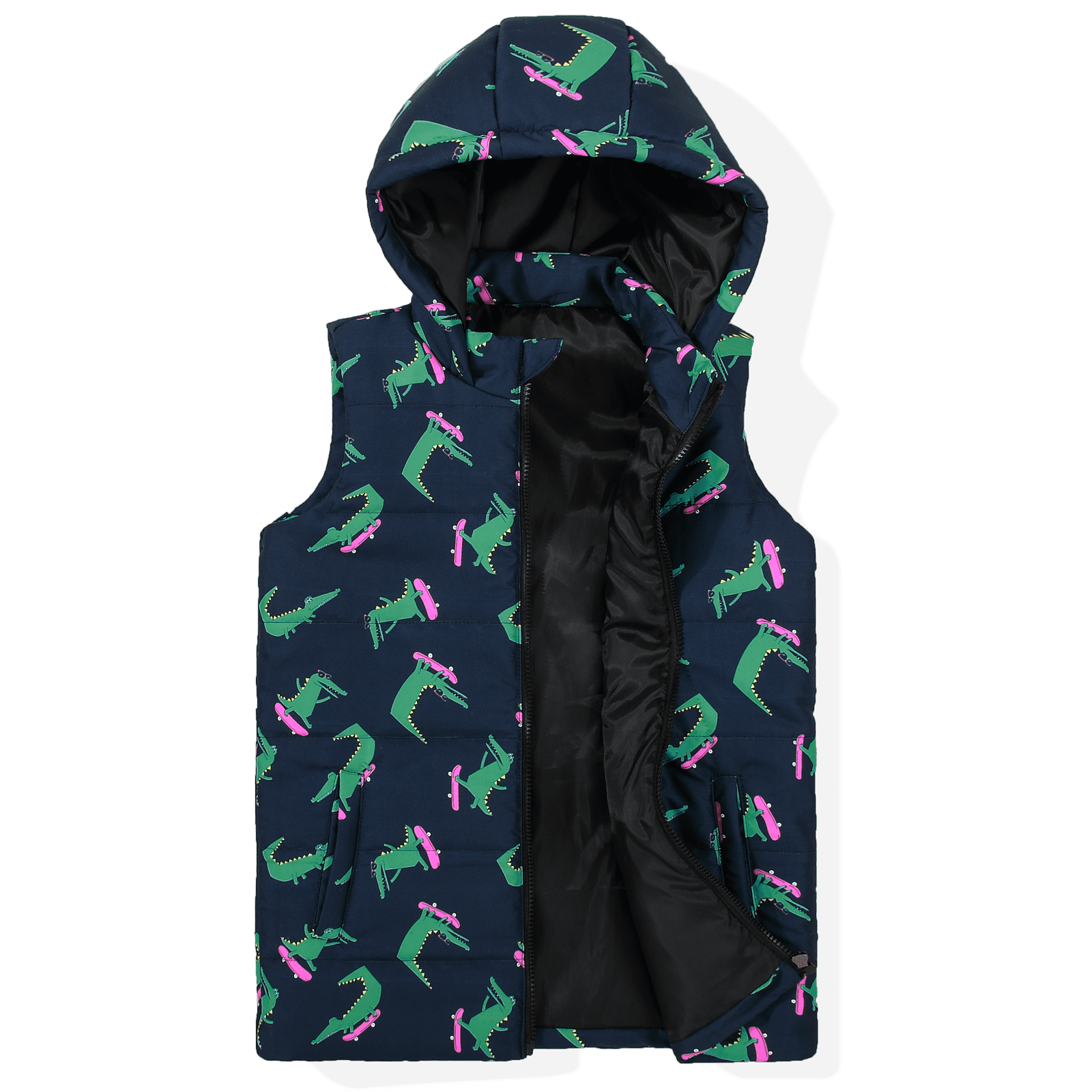 Girls Puffer Vest with Hooded Kids Lightweight Sleeveless Jacket Blue ...