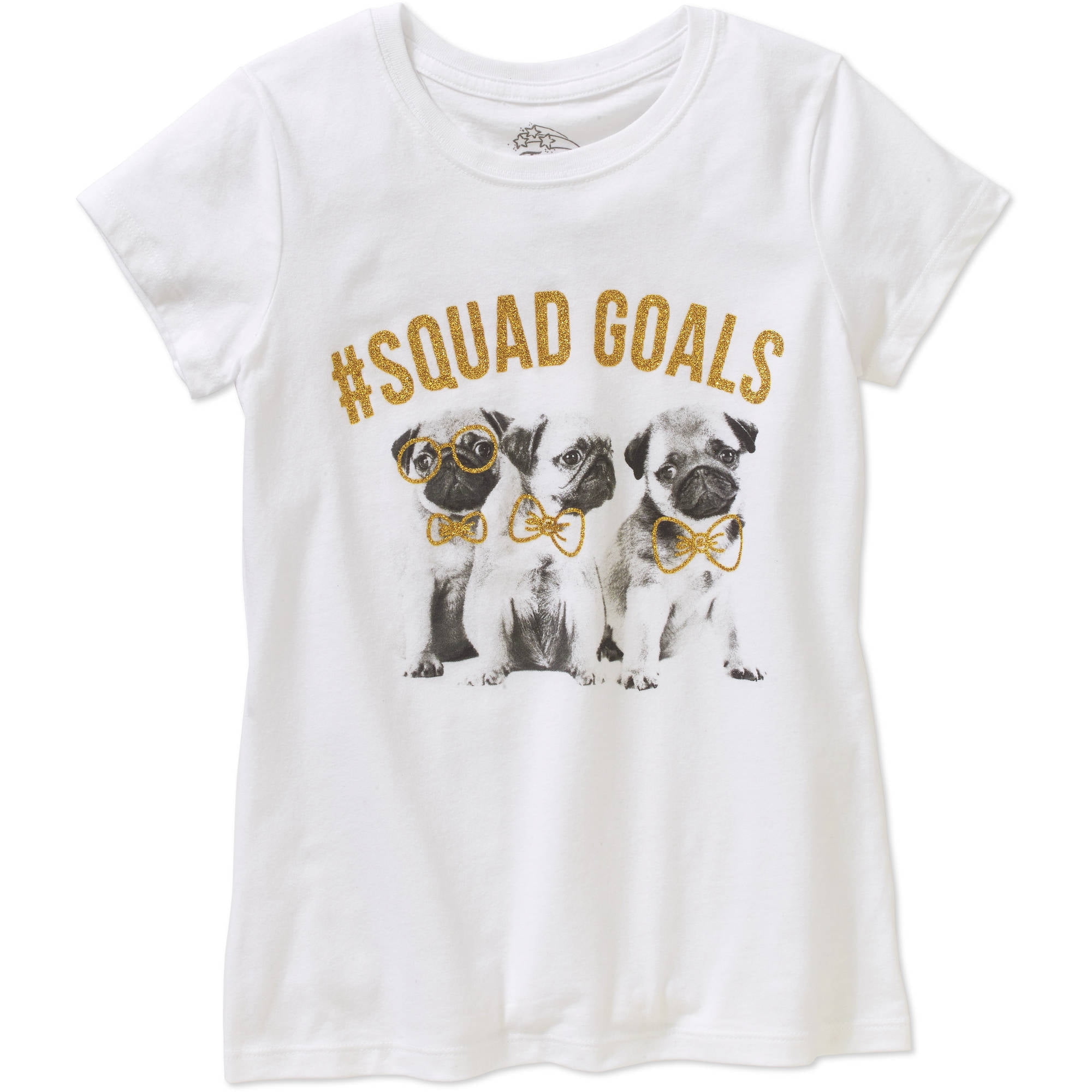 Girls' Pug #Squad Goals Graphic T-Shirt - Walmart.com