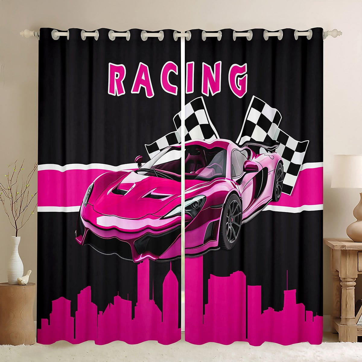 Racing Car Blackout Curtains Extreme Sports Curtains, Sports Car ...