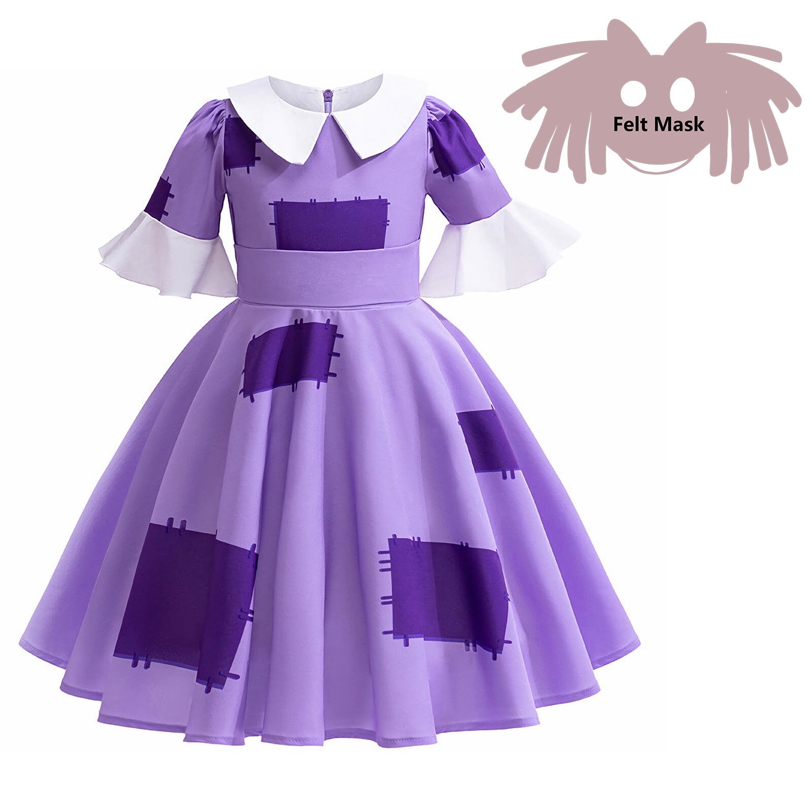Girls Ragatha Costume Dress w/Mask Circus Cosplay Outfits for 4-9 Years ...